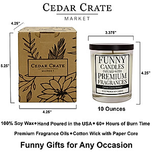 Cedar Crate Market - Happy Holidays! Christmas Candle - Warm Toasted Marshmallow, Vanilla and Fire Scented Soy Candles for Home | 13.5 oz Clear Jar, 55+ Hour Burn Time, Made in The USA