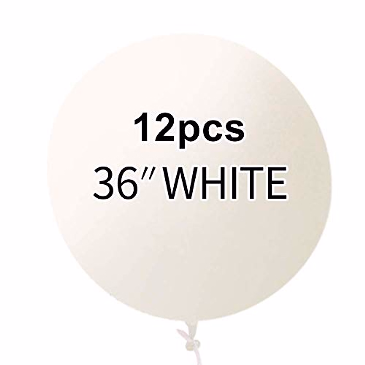 36 Inch Latex Round White Balloons(Premium Helium Quality),Giant Balloons for Photo Shoot/Birthday/WeddingParty/Festivals/Event Decorations(12PCS)