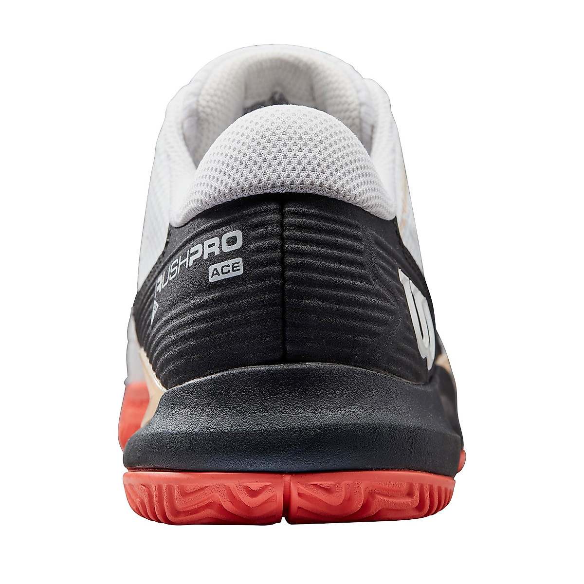 WILSON Women's Rush Pro Ace Pickler Sneaker, White/Black/Living Coral, 8.5