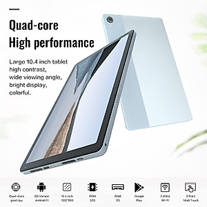 MERRYROYAL Tablet 10.4 inch 32GB Android 11 Quad Core 6000mAh 1332x800 HD CTP Tablets (LightGray)