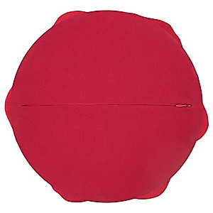 JWH 3D Flower Throw Pillow Cover Aesthetic Decorative Rose Floral Accent Pillow Case Round Cushion Handmade Pillowcase Couch Bed Living Room Chair Bedroom with Insert 14 Inch Red