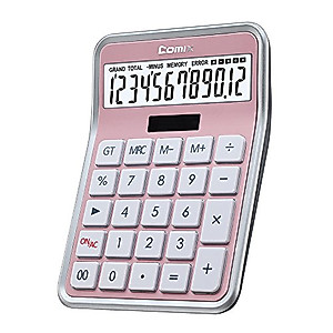 Comix Calculator 12 Digits, Calculator for Office/Home/School,C-8S (Rose Gold)