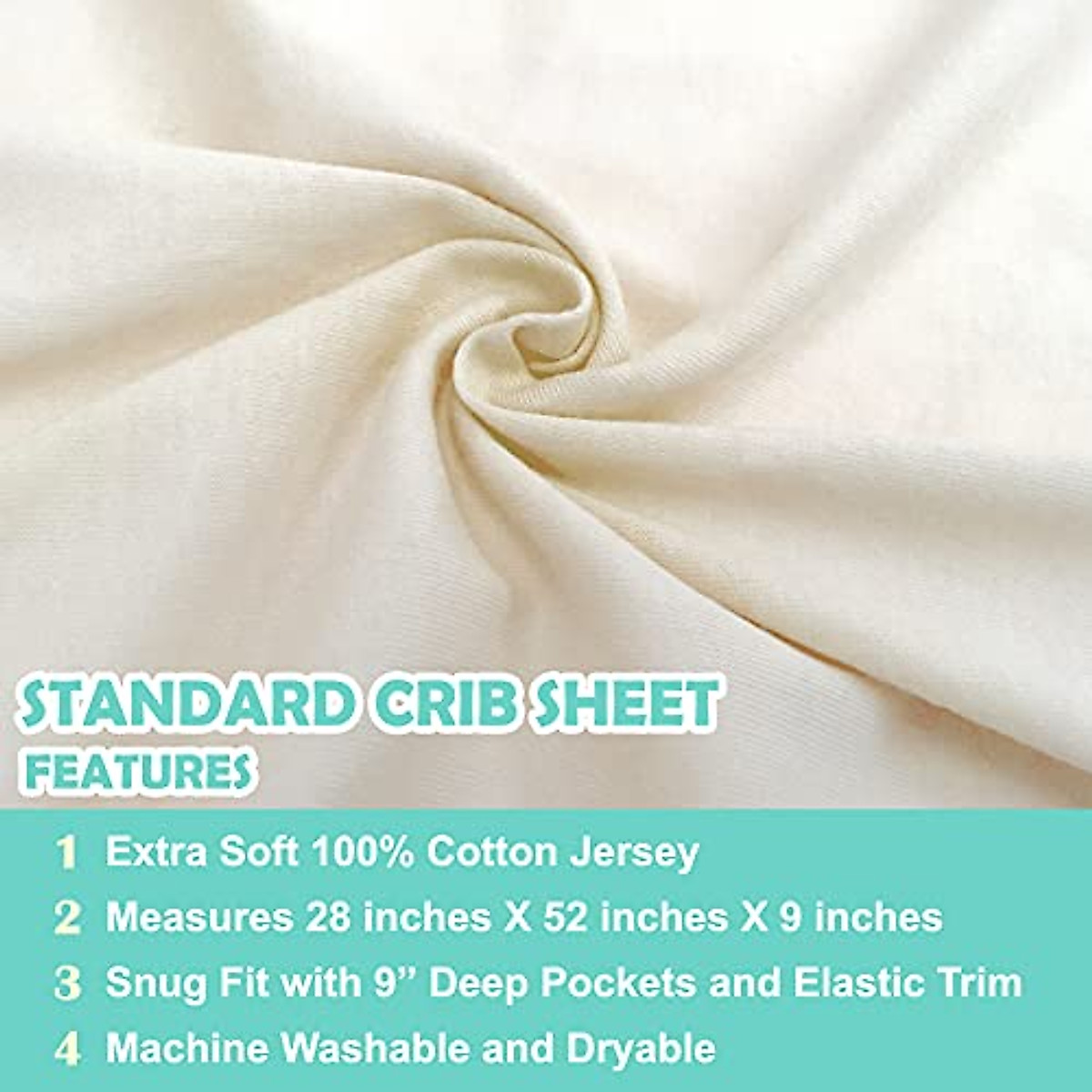 American Baby Company Natural Breathable 100% Cotton Jersey Knit Fitted Crib Sheet for Standard Crib and Toddler Mattresses, Ecru, for Boys and Girls