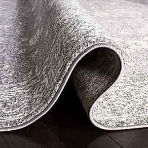 SAFAVIEH Evoke Collection Area Rug - 9' x 12', Grey & Ivory, Shabby Chic Distressed Design, Non-Shedding & Easy Care, Ideal for High Traffic Areas in Living Room, Bedroom (EVK270S)