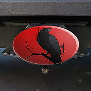 Crow on Branch Oval Tow Trailer Hitch Cover Plug Insert