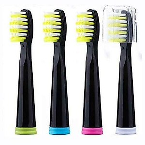 GSParts 12 pcs Replacement Hard Bristle Brush Heads For Fairywill Electric Toothbrush Black