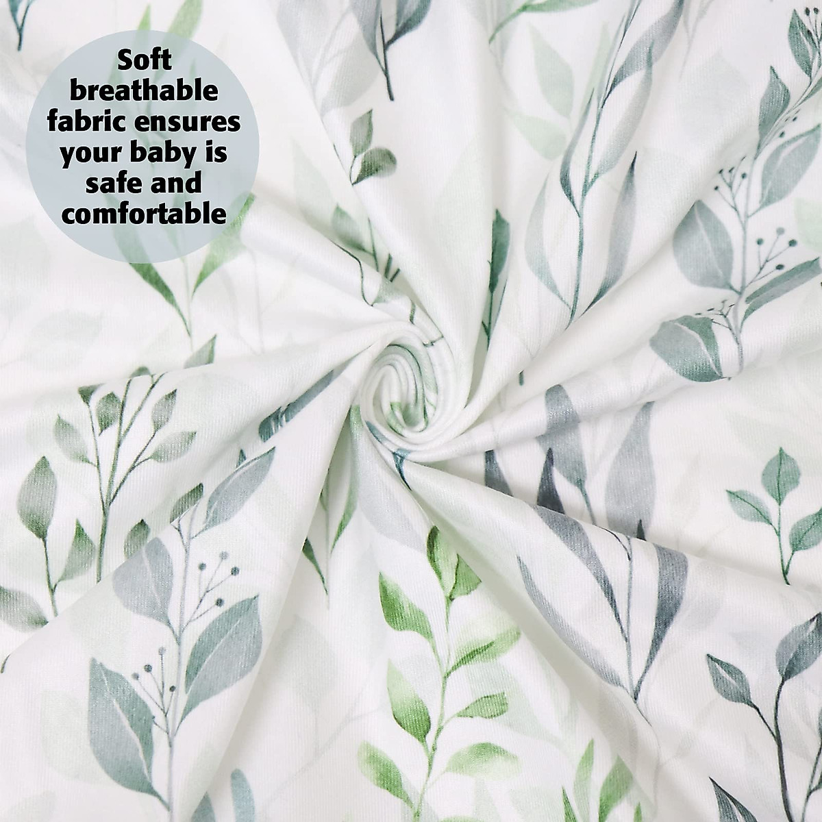 Changing Pad Cover, Baby Blanket, Crib Sheet, Green Leaf