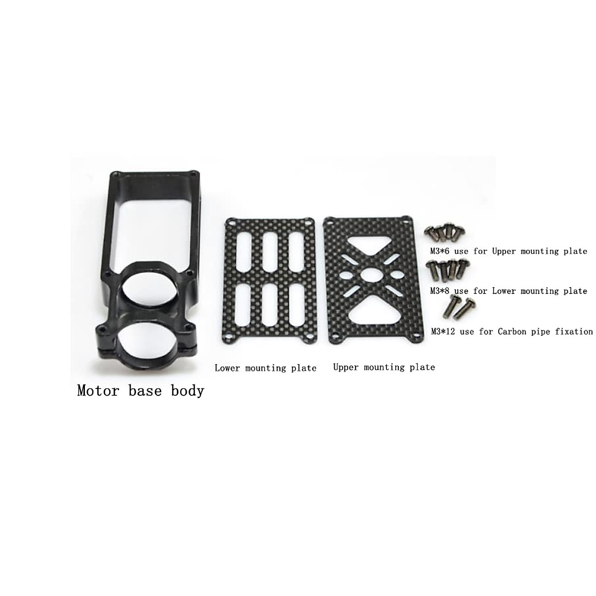 Quadcopter Hexacopter Octcopter Drone Frame Part Repair Accessories for 25mm Carbon Fiber Tube Arm Metal Motor Mount (Black 25mm/pcs)