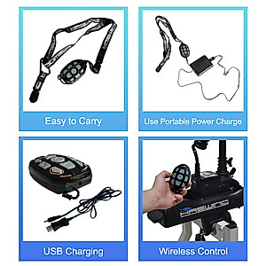 AQUOS Haswing Bow Mount Trolling Motor Remote Control for 12V 55LBS or 24V 80LBS Trolling Motor