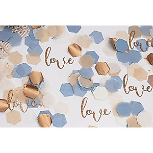 Dusty Blue Bridal Shower Decor, Love Confetti For A Wedding Shower or Bridal Brunch and Bubbly, 520 pieces