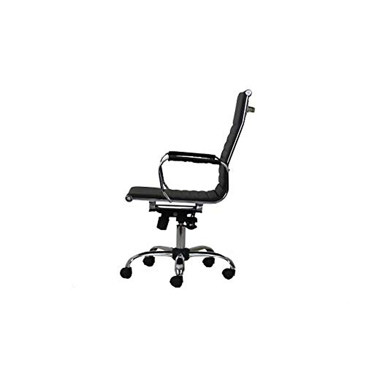 Winport Furniture Elegance High-Back Leather Swivel Office & Home Desk/Task Chair, Black