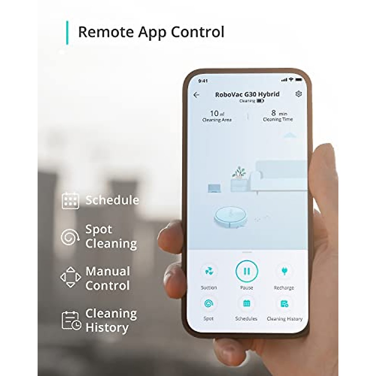 eufy by Anker, RoboVac G30 Hybrid, Robot Vacuum with Dynamic Navigation 2.0, 2-in-1 Vacuum and Mop, 2000 Pa Suction, Wi-Fi, Boundary Strips, Ideal for Pet Owners