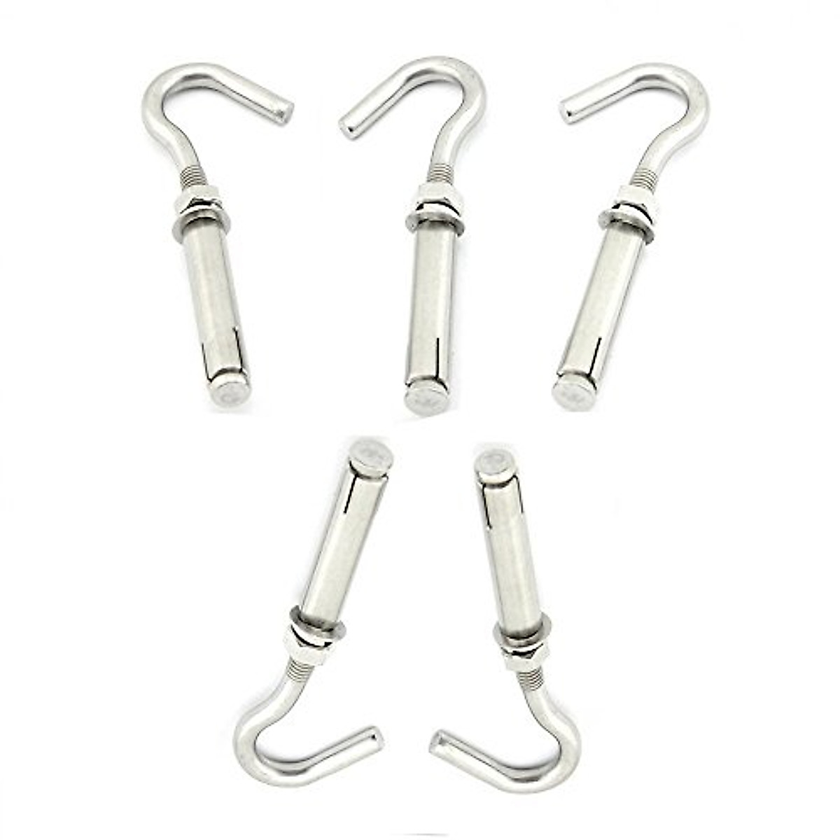 Yasorn M8 Open Cup Hook Screw Stainless Steel Expansion Heavy Duty Bolts Pack of 5