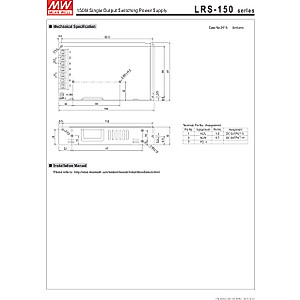 MEAN WELL MW LRS-150-24 24V 6.5A Enclosed-LRS Switching Power Supplies