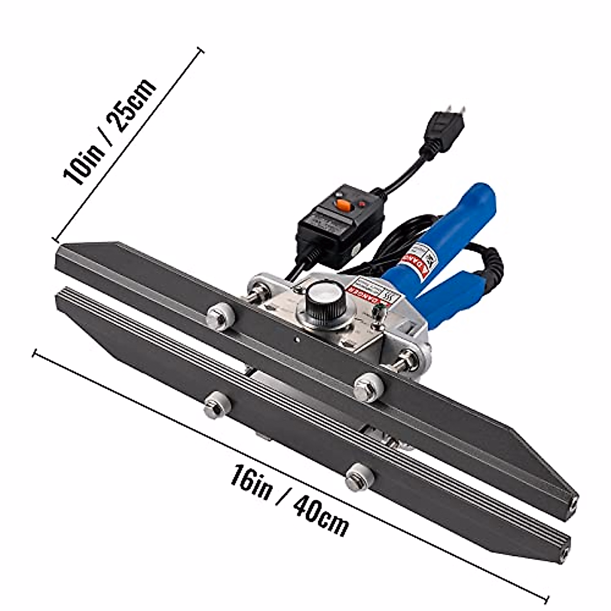 Mophorn Heat Crimp Sealer FKR-400 16" Bag Crimper 500W/110V Portable Hand Held Heat Crimper Sealer w/ 0-250℃ Temperature Control For Mylar Bag,Foil Bag, Cellophane Bag, Kraft Paper Bag, BOPP Bag