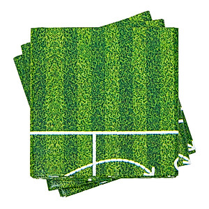 BLUE PANDA 3 Pack Grass Table Cloths for Parties, Soccer Themed Birthday Party Supplies (54 x 108 in)