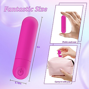 Vibrator, Mini Vibrator, Vibrator Bullet, Rechargeable Discreet Adult Toys for Women Personal Massager with 10 Vibration Stimulator Adult Sex Toy for Women Couples, Purple
