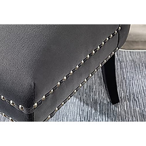 Dining Room Chairs Set of 4 Button-Tufted Accent Armless Modern Velvet Upholstered Padded Parson Side Chairs with Sturdy Legs for Kitchen Restaurant Office Lobby Lounge Living Room (Dark Grey)