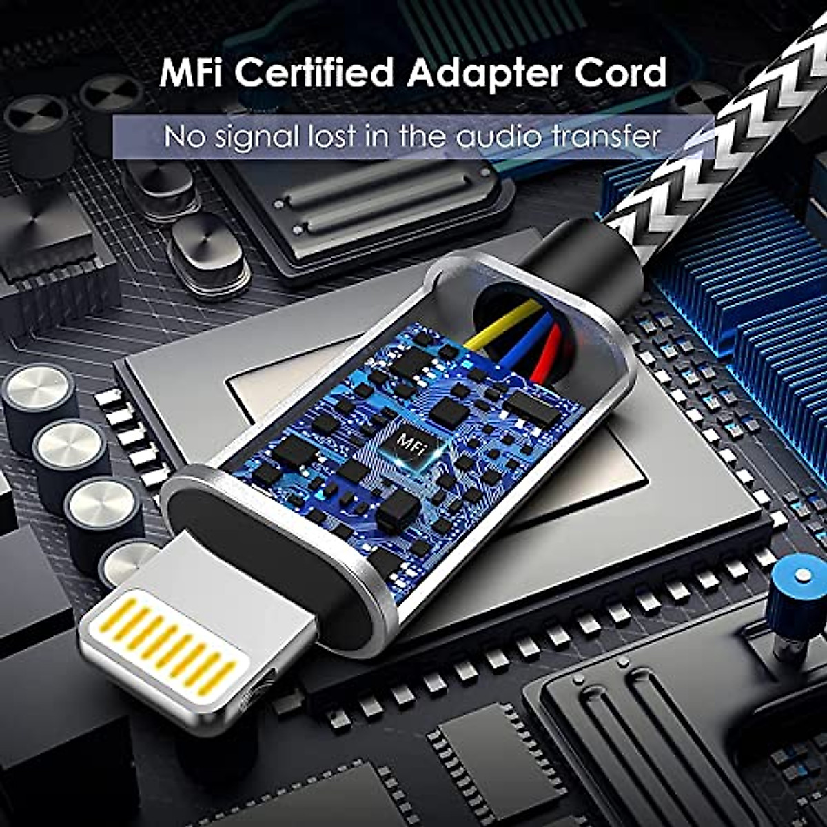 [Apple MFi Certified] iPhone AUX Cord for Car Stereo, Lightning to 3.5mm Audio Cable Compatible with iPhone 14/13/12/11/XR/XS/X/8/7/6/iPad to Car Home Stereo Speaker Headphone, 3.3ft