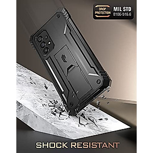 Poetic Revolution Case for Samsung Galaxy A53 5G (2022), Built-in Screen Protector Work with Fingerprint ID, Full Body Rugged Shockproof Protective Cover Case with Kickstand, Black