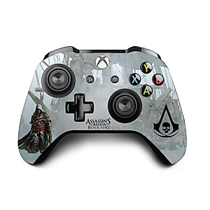 Head Case Designs Officially Licensed Assassin's Creed Edward Kenway Key Art Black Flag Graphics Vinyl Sticker Gaming Skin Decal Cover Compatible With Xbox One X Console and Controller Bundle