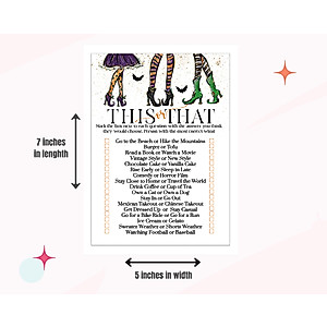 Witch Is Getting Hitched Bridal Shower Games – 25 Pack, Wedding Would She Rather Fun Activity Ideas for Guests, Rehearsal Dinner, Couples Shower, Halloween Party, This or That Birthday Game