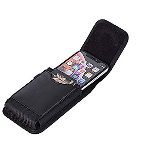 Nylon Cell Phone Holster Belt Case Pouch Holder Magnetic Cover for Samsung Galaxy A53 A52 5G A11 A33 S23 Plus S21 S20 FE S22+ S10 Plus, iPhone 14 Plus 14 Pro Max 13 Pro Max, Pixel 7 6 OnePlus Nord N20