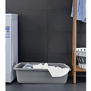 Teyyvn 4 Packs Plastic Bus Tubs, Gray Large Utility Bus Box/Commercial Tote Box, 32 L