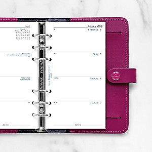 Filofax Calendar Diary Refill, Personal/Compact Size, Week-to-View, White Paper, Unruled, English, 2024 (C68421-24)