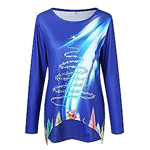 Women's Long Sleeve Oversized Crew Neck Solid Color Knit Pullover Sweater Tops V Neck Lantern Long Sleeve Blouse Hollow Out Casual Shirts Tops A200084 Blue