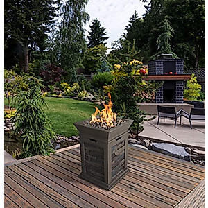 Bond Manufacturing 67268 Alpine 19.5" Square 40,000 BTU Gas Fire Column, Brown