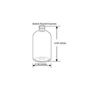 Natural Farms 12 Pack – 8 oz - Clear Boston Plastic Bottles – Black Flip Top - for Essential Oils, Perfumes, Cleaning Products