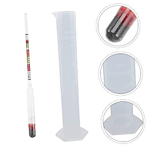 FELTECHELECTR 2 Sets American Attenuation Meter Mead Kit Fermented Beverages Test Jar Brewing Hydrometer Tester Hydrometer Test Jar Hydrometer Kit Brewing Tool Beer Mead Making Kit Plastic