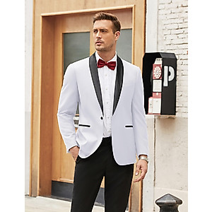 COOFANDY Men's Tuxedo Jacket Wedding Blazer One Button Dress Suit for Dinner Prom Party