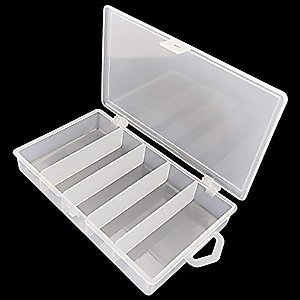 Clear Plastic Storage Case Container for Fishing Tackle Organizer Box with Dividers for Jewelry Beads Collection