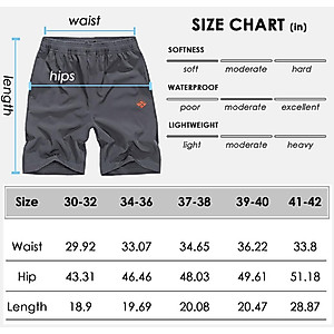 XinYangNi Men's Casual Shorts for Summer Elastic Waist Quick Dry Lightweight Cargo Shorts for Hiking Fishing Dark Grey US 34-36