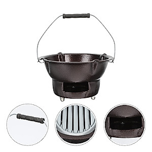 DOITOOL Camping Accessories Charcoal Grills Carbon Stove Mini Bbq Stove Camping Stove Barbecue Grilling Stove Portable Charcoal Cooker Outdoor Camping Grill Barbecue Smoker Grill Bbq Grill