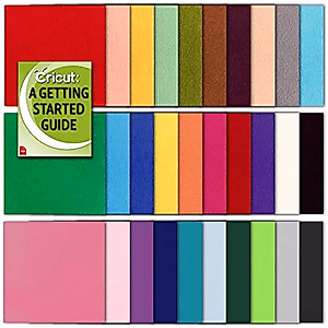Cricut Soft Felt Sampler Bundle, Assorted Colors - 12x12 in Fabric Non Woven Craft Sheet Squares for DIY Iron Patchwork School Bulletin Boards Sewing Kids Projects Christmas Decorations Ornaments