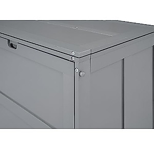 DEYOBED Wooden Queen Size Murphy Bed Frame with Rotable Desk and 2 Storage Shelves, Suitable for Small Bedrooms, Studio Apartments, and Multi-functional Rooms, Space saving, Gray