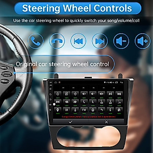 for Nissan Altima 2008 2009 2010 2011 2012 Android Radio Stereo: 9 Inch Touch Screen Replacement-CarPlay Android Auto Bluetooth 5G WiFi GPS FM DSP SWC 1080P Backup Camera Mirror Link (Manual AC)