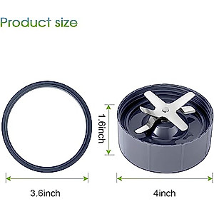 8 Pieces Blender Replacement Parts Extractor Blade for NutriBullet 600w 900w including Gasket Shock Pad and Gear