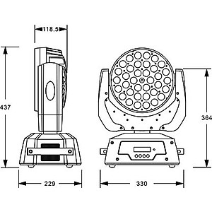 Boudler Pro 36x10W RGBW (4 in1) LED Moving Head Wash Beam Stage Light Spotlight Lamp 14CH DMX512 RGBW for Disco DJ Club Christmas Birthday Wedding Party Stage Light (1)
