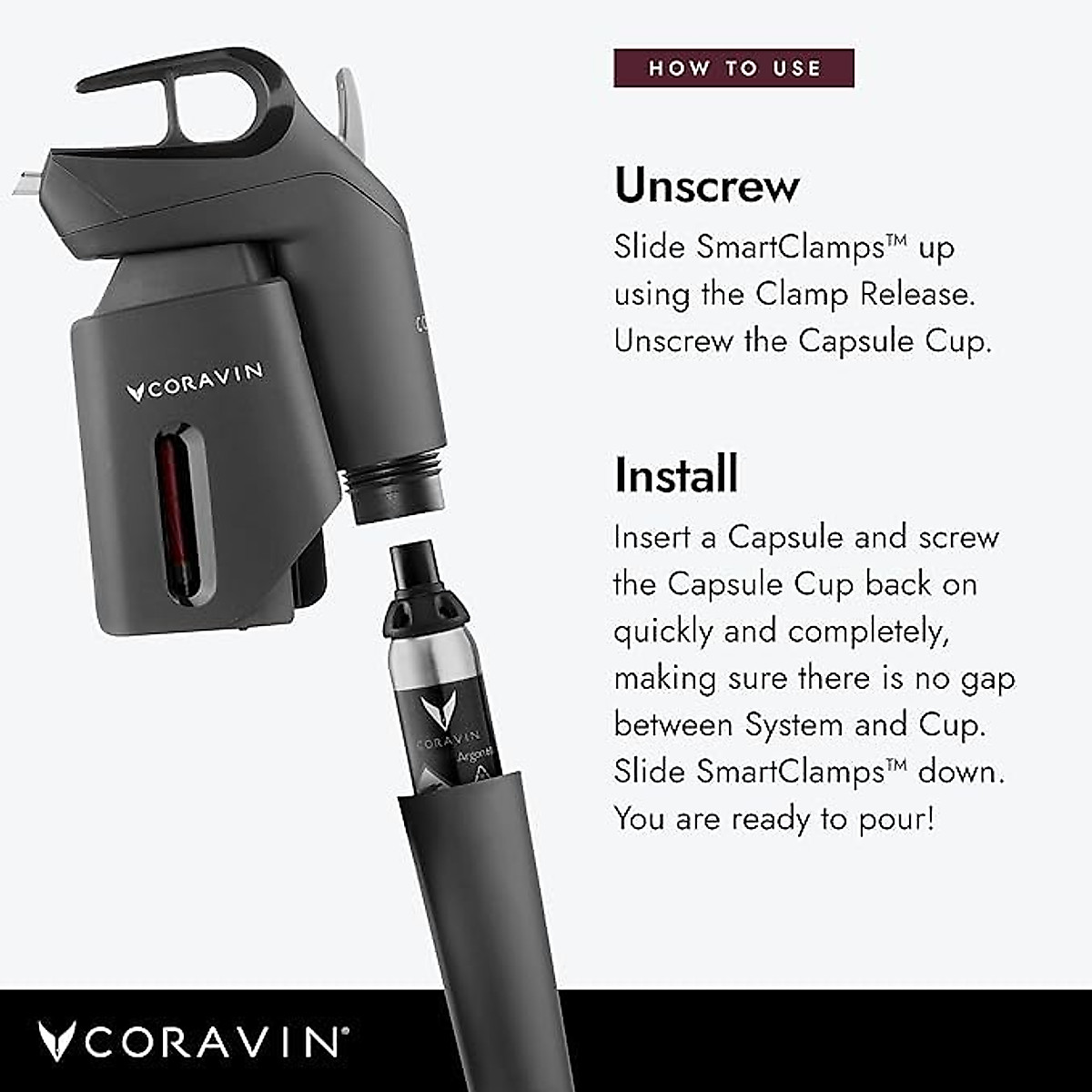 Coravin Pure Capsules - Argon Gas for Coravin Timeless and Coravin Pivot By-the-Glass Wine Saver Systems - Pack of 6
