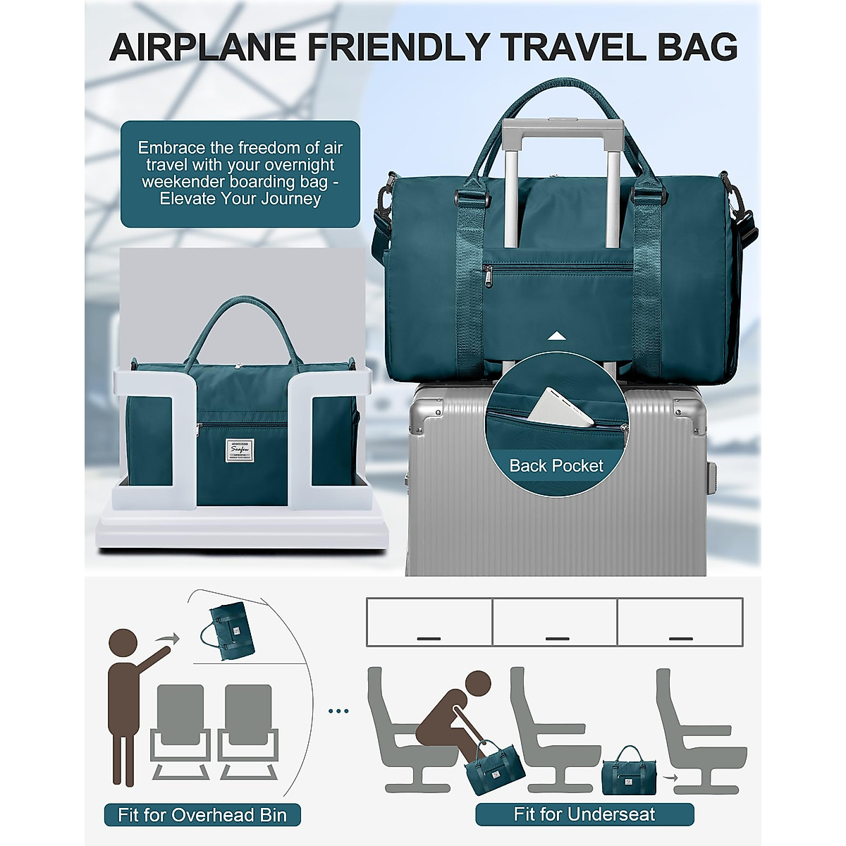 Gym Bags Womens Mens with Shoes Compartment and Wet Pocket Travel Duffel Bag for Women for Plane Sport Gym Tote Bags Swimming Yoga Waterproof Weekend Overnight Bag Carry on Bag Hospital Holdalls