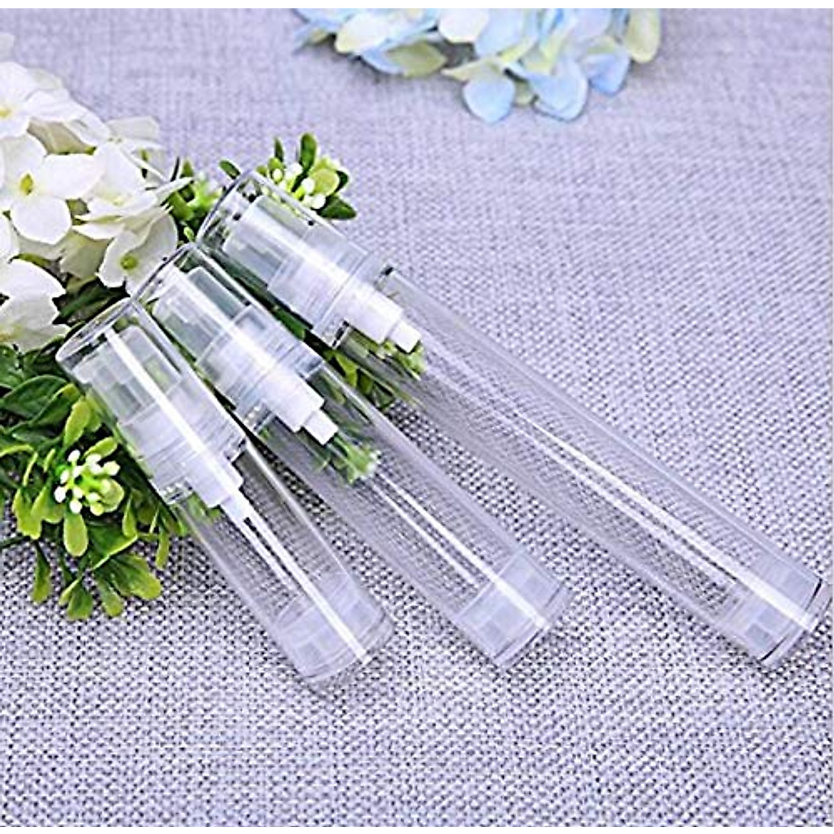 erioctry 12Pcs 10ML Empty Refillable Cosmetic Containers Cream Lotion Bottles Portable Clear Plastic Airless Vacuum Pump Bottle Sample Packing Toiletries Liquid Storage Vial Jars