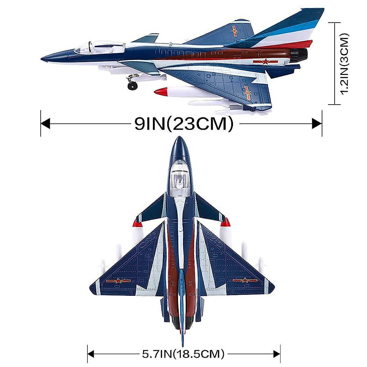 Taktik Metal Airplane Model Kit Blue Stealth Bombers and Fighter Planes Pull Back Aircraft Real Jet Sound Plane Models Toys for Boys, Girls and Adults