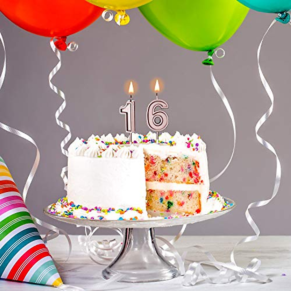 Syhood 16th Birthday Candles Cake Numeral Candles Happy Birthday Cake Candles Topper Decoration for Birthday Wedding Anniversary Celebration Supplies (Rose Gold)