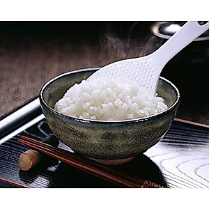 6 Pieces rice spoon paddle plastic Non Stick white Japanese rice cooking scoop Spatula,7.5 Inches