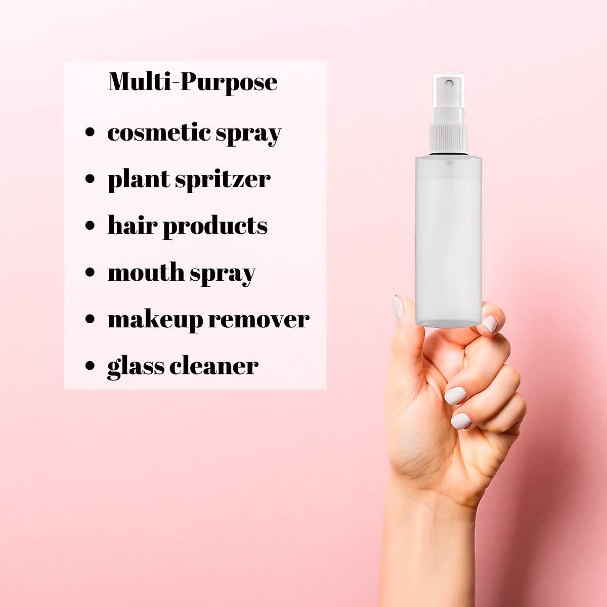 JND Plastic Spray Bottle Fine Mist – Refillable, Reusable, Portable Sprayer, Travel Size, Leak Proof for Household Use, Essential Oil, Cleaning Solution and Perfume (10 Pack, 120 ml) (4oz - 10 pack)