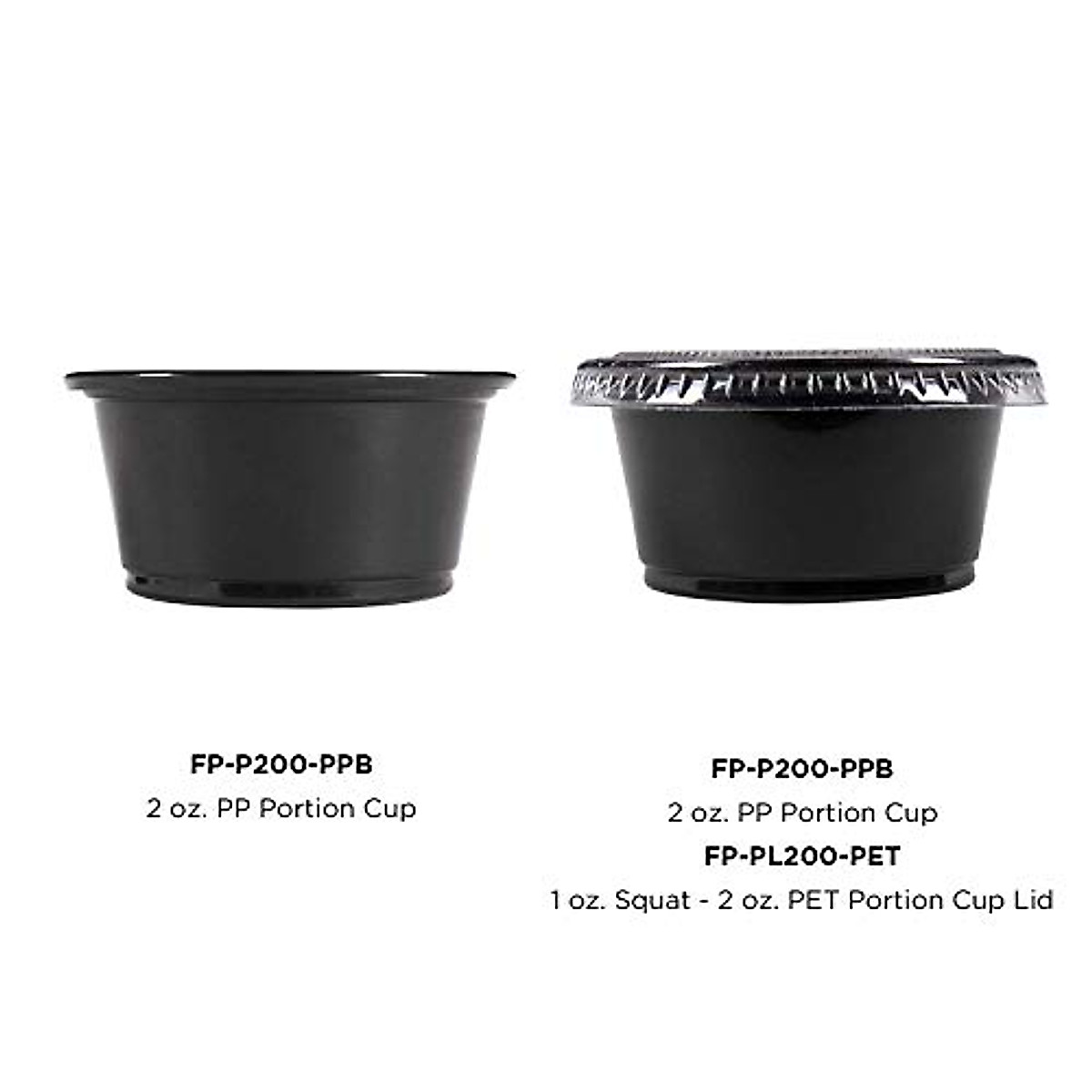 Karat FP-P200-PPB 2 oz. PP Portion Cups - Black (Case of 2500)